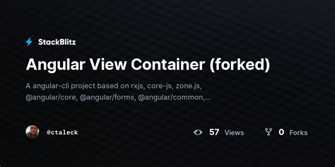 Angular View Container Forked StackBlitz