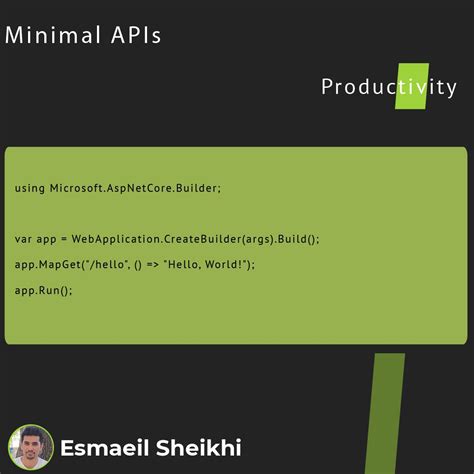 Esmaeil Sheikhi On Linkedin Minimalapi Csharp Productivity Aspnetcore