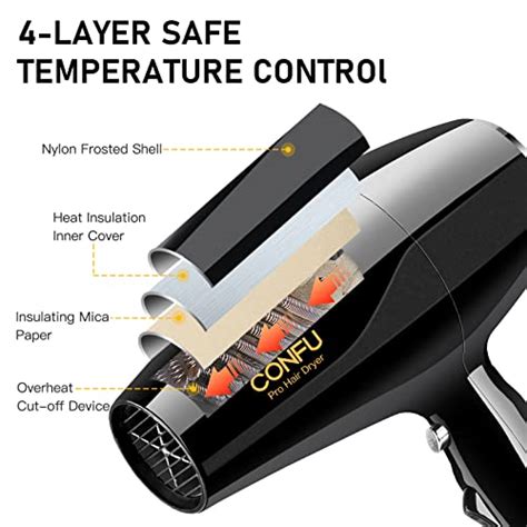 Professional Ionic Hair Dryer With Diffuser Confu Salon Blow Dryer W Negative Ions Ceramic