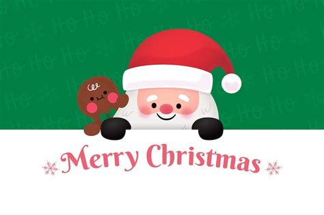 산타 플랫 크리스마스 배경 무료 벡터
