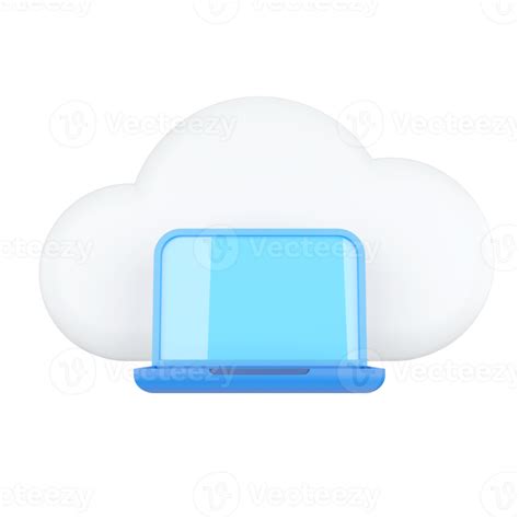 laptop cloud computing concept 3d rendering 21048176 png