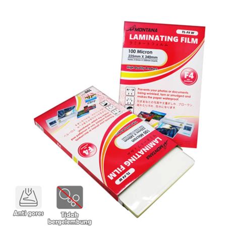 Jual Plastik Laminating Film F4 Tl F4w Montana 1 Pack Isi 100 Lembar