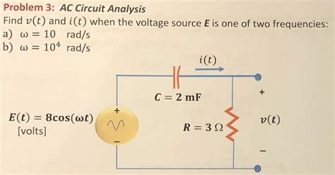 Solved Problem AC Circuit Analysis Find V T And I T Chegg