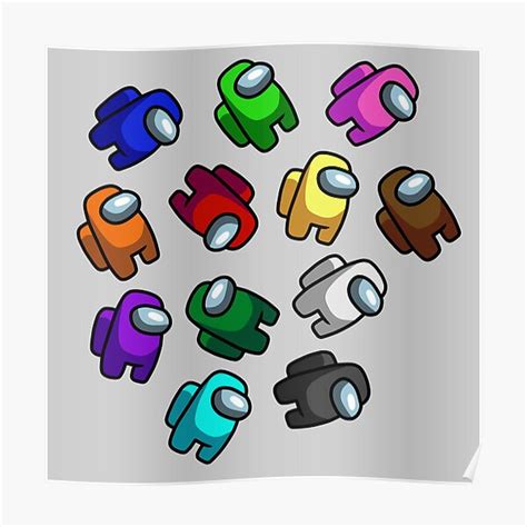 Among Us Rainbow Posters Redbubble