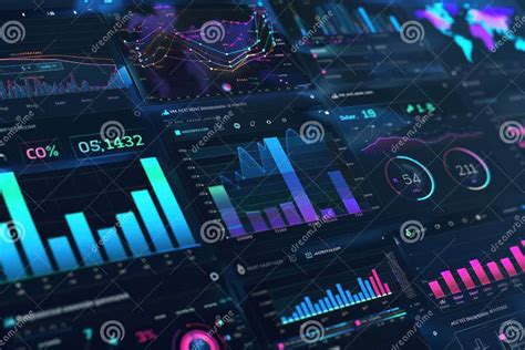 Digital Dashboard With Colorful Graphs And Charts Displaying Real Time Data Analytics