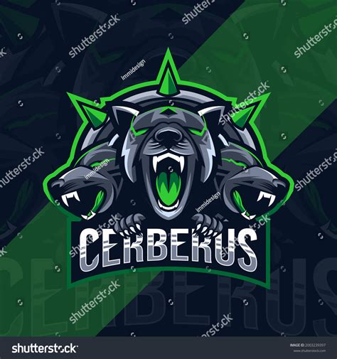Cerberus 마스코트 로고 Esport 템플릿 디자인 스톡 벡터로열티 프리 2003239397 Shutterstock
