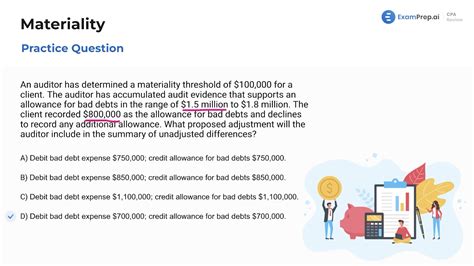 Materiality Lessons Aud Exam