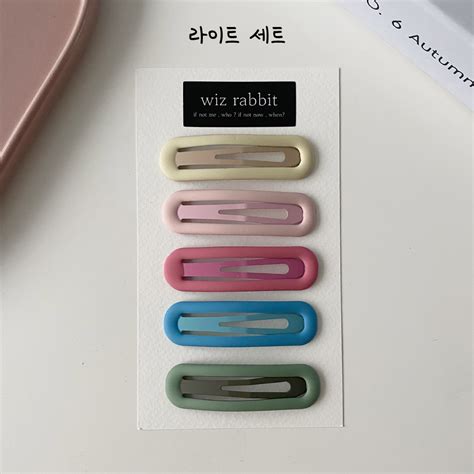 위즈래빗 재입고당일출고 무광 라운드 똑딱핀 5개 세트 옆머리똑딱핀 왕똑딱핀 똑딱이핀 사각똑딱핀 데일리 컬러똑딱핀 여름휴가 키치스타일 축제