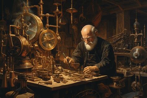 Premium Ai Image Focused Man In His Workshop Generative Ai Premium Ai Image Focused Man In His Workshop Generative Ai