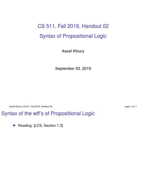 Hd02propositional Logic Syntax Pdf Applied Mathematics Deductive