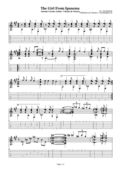 Bass Girl From Ipanema Stan Getz Sheet Music Chords Vocals My Xxx Hot