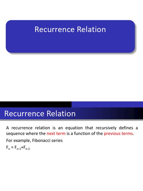 3recurrencerelation Pdf Recurrence Relation Mathematical Analysis