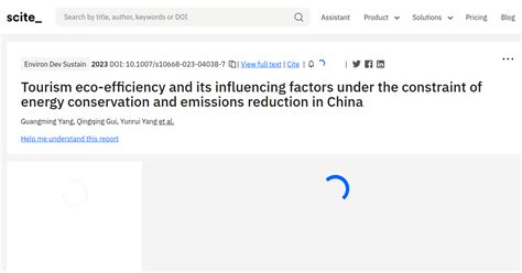 Tourism Eco Efficiency And Its Influencing Factors Under The Constraint
