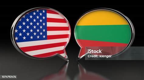 연설 거품과 미국 및 리투아니아 플래그입니다 3 차원 일러스트 레이 션 0명에 대한 스톡 사진 및 기타 이미지 0명 3차원 형태 Eurozone Istock