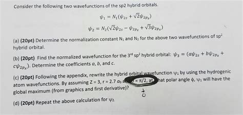 solved consider the following two wavefunctions of the sp2