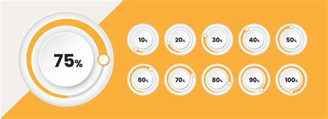 Modern Minimalist Circular Progress Graph With Percent For Ui Element Stock Illustration
