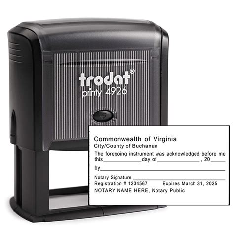 Virginia Acknowledgment Notary Stamp All State Notary Supplies
