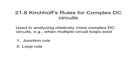 Download Pdf 21 8 Kirchhoffs Rules For Complex Dc Circuits · 21 8 Kirchhoffs Rules For
