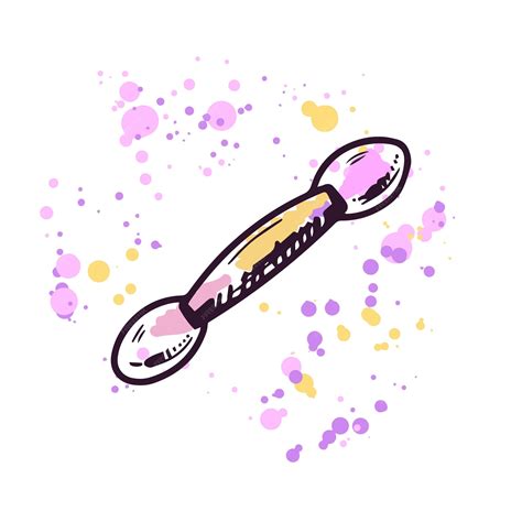 Premium Vector Handdrawn Eye Shadow Sponge On A Watercolor Pastel