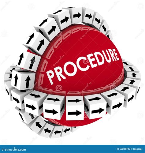 Procedure System Process Method Arrow Boxes Steps Around Sphere Stock Illustration