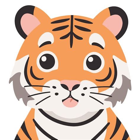 유아 를 위한 귀여운 호랑이 터 일러스트레이션 프리미엄 벡터