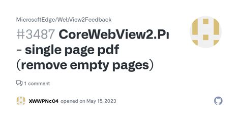 Corewebview2printtopdfasync Single Page Pdf Remove Empty Pages · Issue 3487