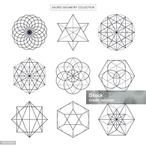 신성한 기하학입니다 원래 개요 벡터 입니다 흰색 배경입니다 기하 도형에 대한 스톡 벡터 아트 및 기타 이미지 기하 도형 기하 모양 Istock