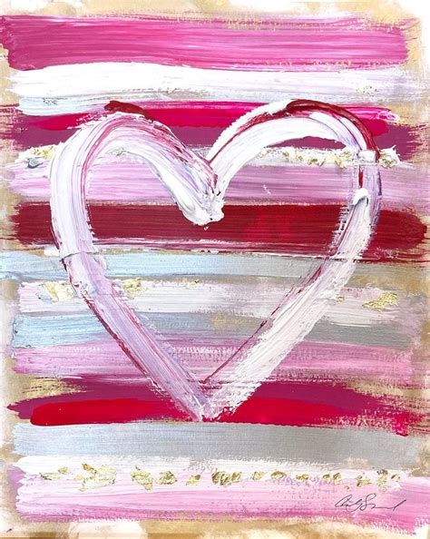 Cindy Shaoul My Strawberry Frosted Heart Colorful Acrylic And Gold