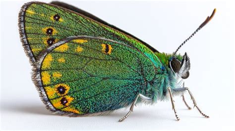 Green Hairstreak Butterfly Recognized For Its Vivid Green Wings Subtle Markings Rests Gracefully