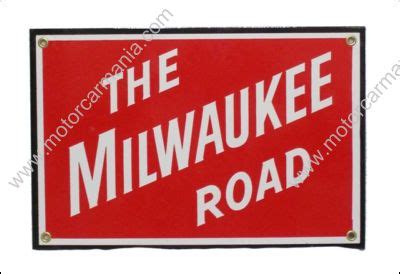 Milwaukee Road Railroad Porcelain Sign 57 1290 Locomotive Logos