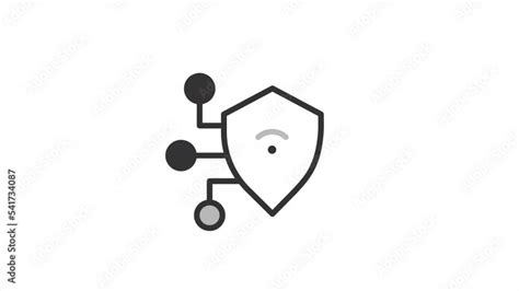Animated Vpn Linear Icon Virtual Private Network Protected Connection