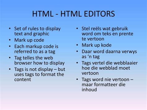 Ppt Html And Web Design Html En Web Ontwerp Powerpoint Presentation