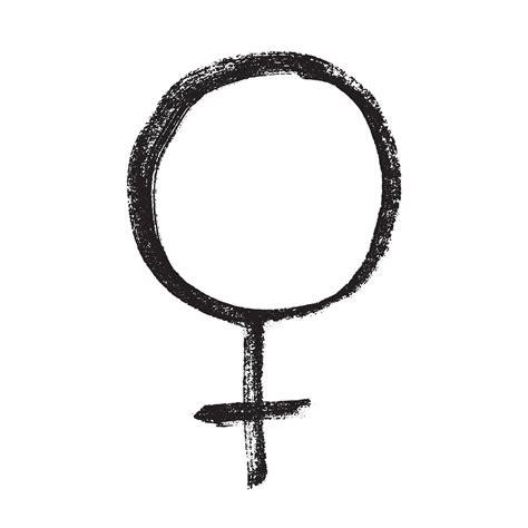 Hand Drawn Female Gender Identity Icon Symbol Used To Represent Sex And