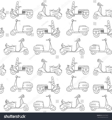 Electric Scooters Pattern Eco Alternative City Stock Vector Royalty