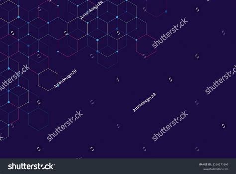 Abstract Hexagonal Molecular Structures Technology Background Stock
