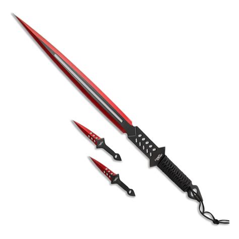 Dark Venom Ninja Sword Spear Sword And Kunai Red Ninja Spear Sword