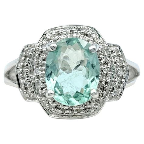 Certified Natural Paraiba Tourmaline Diamonds 18 Karat White Gold Ring