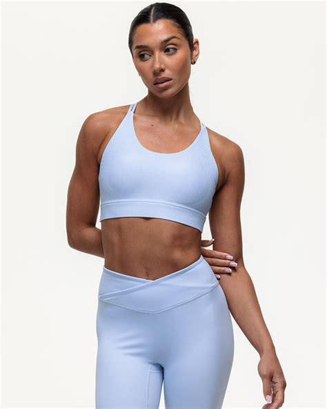 Namaste Ribbed Medium Support Bra Cashmere Blue