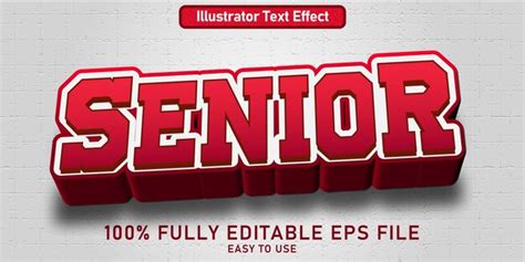 Premium Vector Edit Table Text Effect Senior