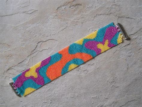 PATTERN Drop Even Count Peyote Stitch Retro Hippie Motif Etsy