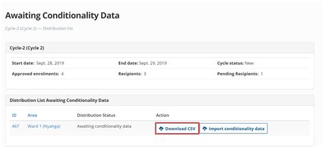 Importing Conditionality Data