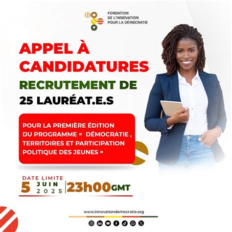 📣appel À Candidatures Pour Le Recrutement De 25 Laureate S Pour La