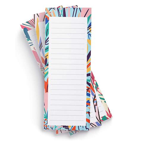 Exotic Floral Print Shopping List Pads Set Of 3 Jot And Mark