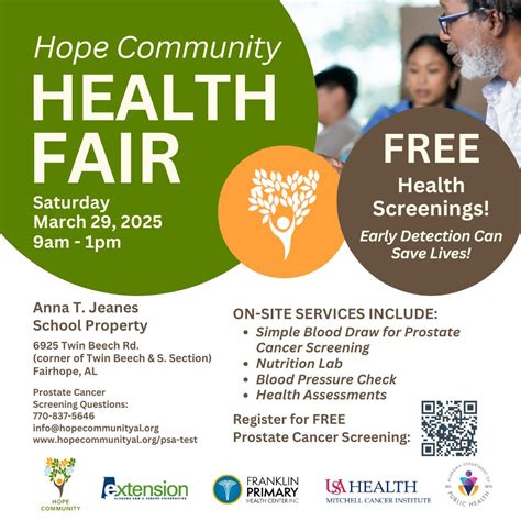 Hope Community Health Fair A Healthy Community Is A Strong Community