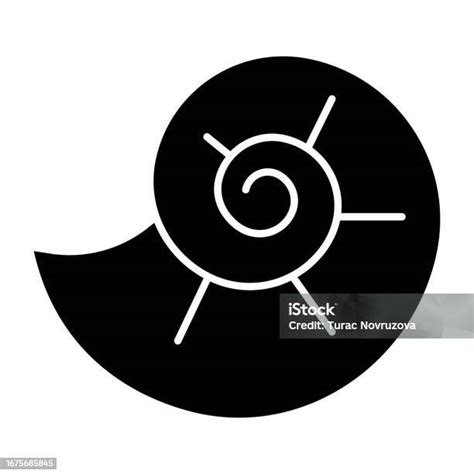 달팽이 껍질 단단한 아이콘 항해 개념 흰색 배경에 원형 나선형 모양의 조개 기호 문자 모양 스타일의 모바일 개념 웹 디자인의