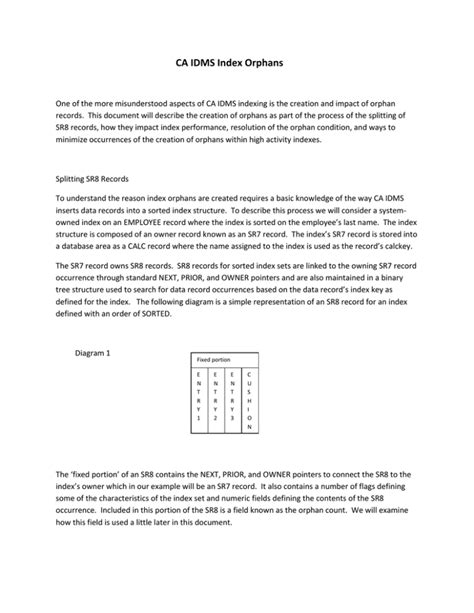 Ca Idms Index Orphans Performance And Resolution