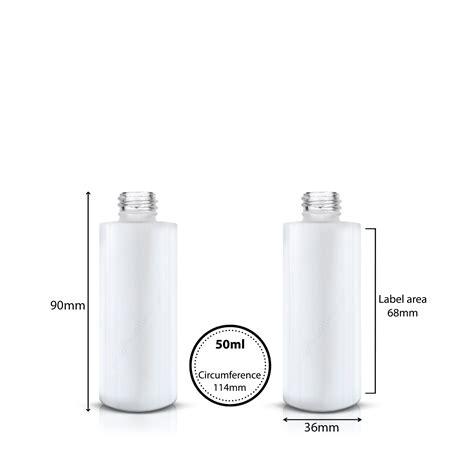 50ml Cylindrical White Glass Bottle White Dropper Pipette