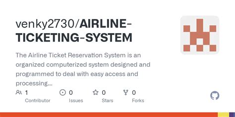 Github Venky Airline Ticketing System The Airline Ticket Reservation System Is An