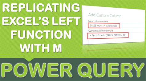 Replicating Excels Left Function With M In Power Query Excel Templates Excel Tutorials