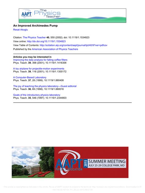 pdf an improved archimedes pump